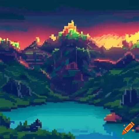 Pixelart Fantasy Landscape Wallpaper On Craiyon