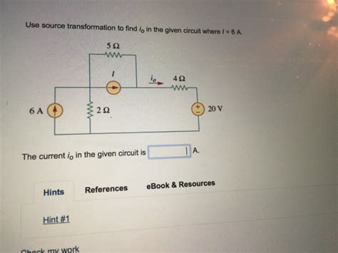 Solved Use Source Transformation To Find Io In The Given Chegg