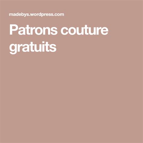 Patrons Couture Gratuits Pop Couture Diy Vetement Budgeting