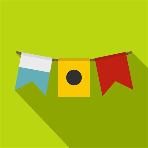 Icono de banderas coloridas ilustración plana del icono de vector de