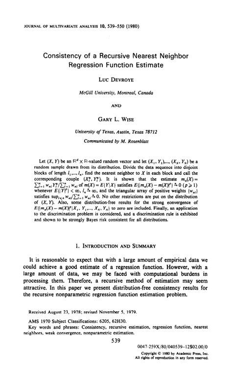 pdf consistency of a recursive nearest neighbor regression function estimate