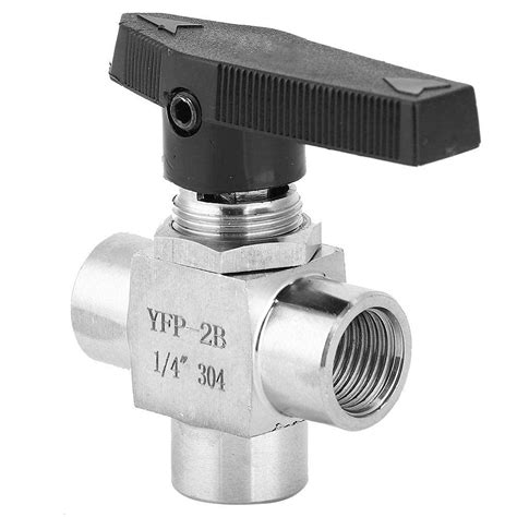 Buy 3 Way Ball Valve High Pressure Pneumatic Valve BSPP Female Thread