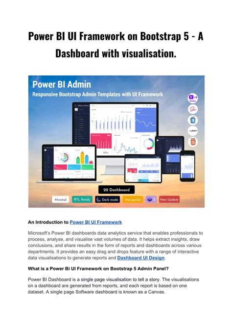PPT Power BI UI Framework On Bootstrap 5 A Dashboard With