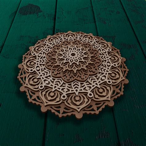 Corte láser multicapa 3D mandala svg plantilla Glowforge 3D multicapa