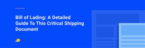 Bill Of Lading Meaning Types Usage For Importers Exporters