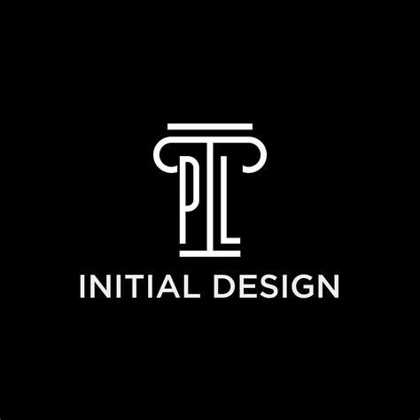 PL Monogram Initial Logo With Pillar Shape Icon Design 23553695 Vector