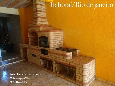 Churrasqueira Tijolinho Maciço Forno E Fogão A Lenha R 3 700 00