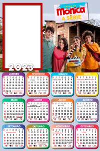 Calendário 2023 Turma da Mônica A Série Moldura FotoMontagem Imagem Legal