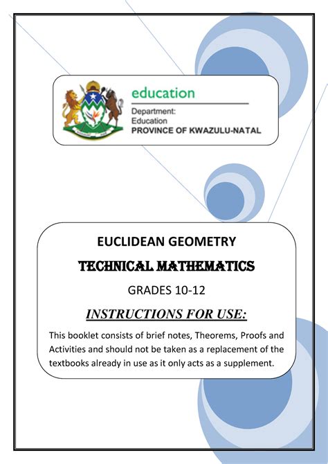 Euclidean Geometry Final 1 EUCLIDEAN GEOMETRY Technical Mathematics