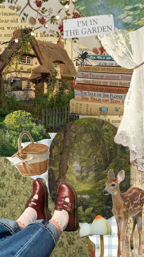 Cottagecore Painting Wallpaper Graphic Design Fun Dreamy Art