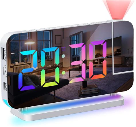 Réveil à projection radio FM double réveil avec projection au plafond