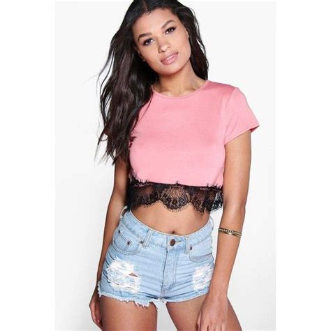 Boohoo Nicole Lace Trim Crop Tee Flawless Clothes Fashion Fashion Nova Outfits