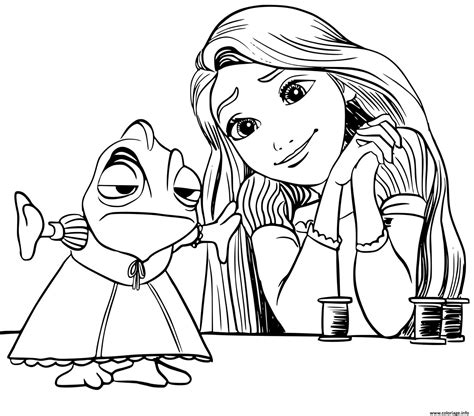 Coloriage Raiponce A Fabrique Une Robe Pour Pascal JeColorie