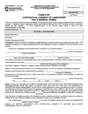 Fillable Online Elibrary Dep State Pa Form E GP Contractual Consent Of