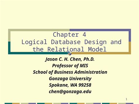 PPTX Chapter 4 Logical Database Design And The Relational Model