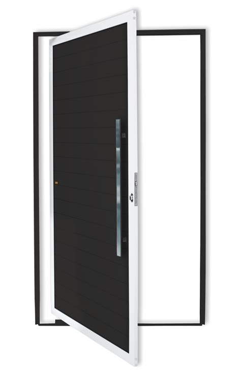 Porta Pivotante de Alumínio Lambril c Puxador Linha Super 25 mix preto