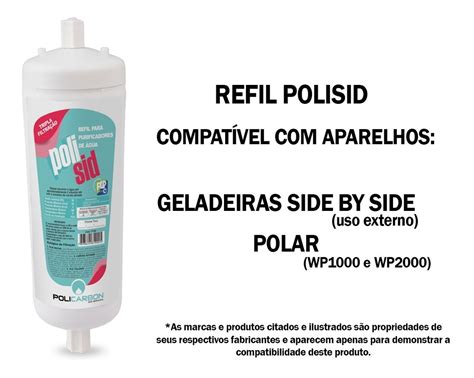 Filtro Refil Externo Geladeira Refrigerador Side By Side Horas Filtros