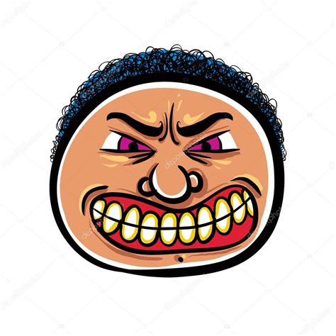 cara de bravo desenho animado ilustração vetorial Vetor de Stock