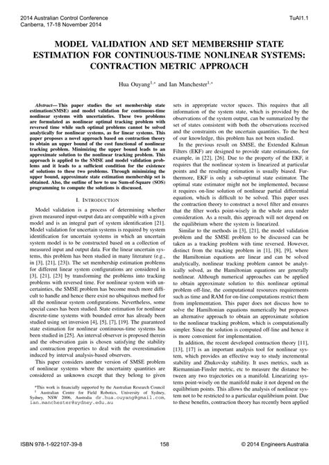 pdf model validation and set membership state estimation for continuous time nonlinear systems