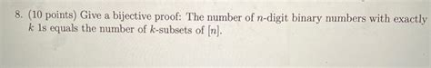 solved 8 10 points give a bijective proof the number of
