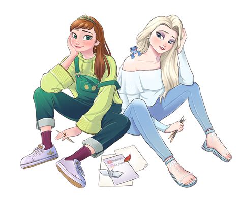 Anna And Elsa Modern Clothing By Ruro95 On Deviantart