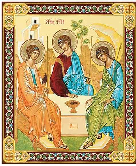 The Holy Trinity Gold Foil Wooden Orthodox Mini Icon At Holy Trinity