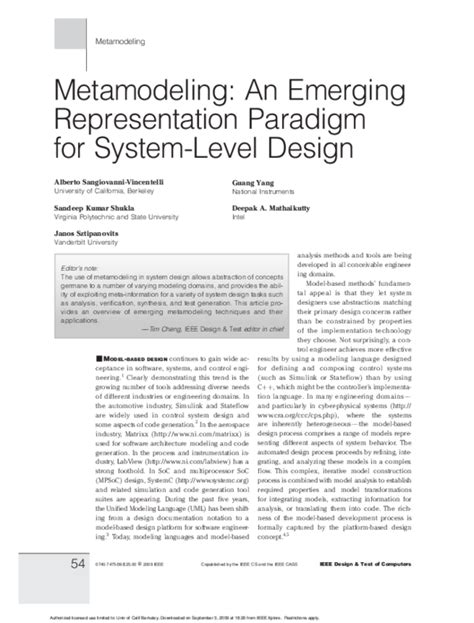 pdf metamodeling an emerging representation paradigm for system level design sandeep shukla
