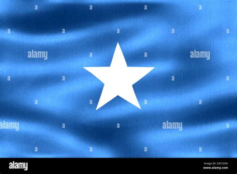 3D Ilustración de una bandera de Somalia Bandera de tela ondeada