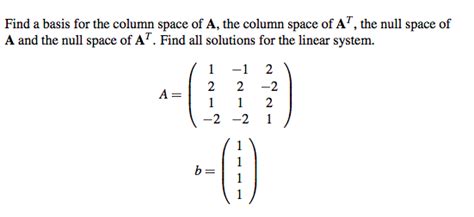 solved find a basis for the column space of a the column
