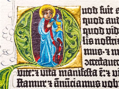 The First Epistle Of John Ornamental Page From The Gutenberg Bible