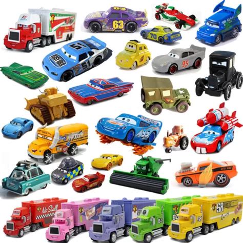 DISNEY PIXAR CARS Lightning McQueen Mack Hauler Truck Car Set Model