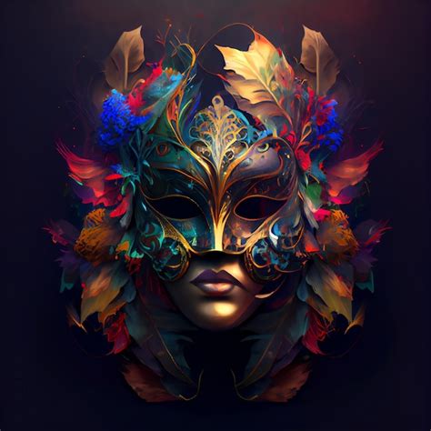 Premium Photo Colorful Venetian Carnival Mask