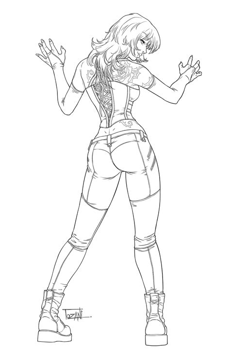 Lineart Series Metal Sexy Girl By Tozani On DeviantArt Play Sexy Anime