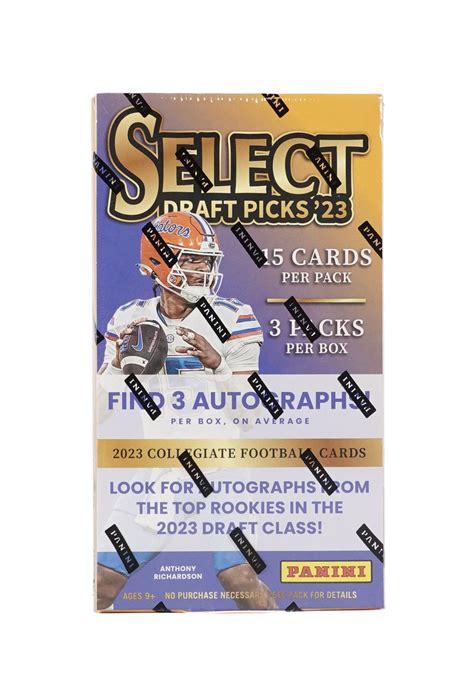 2023 Panini Select Draft Picks Football Hobby Box DA Card World