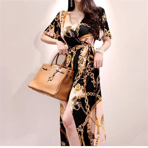 ROBE 2023 printemps été nouvelles femmes robe imprimée tempérament V