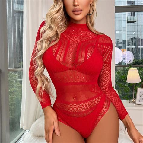 Kaufe Freie Gr E Neue Mode Body Langarm Backless Mesh Sexy Dessous
