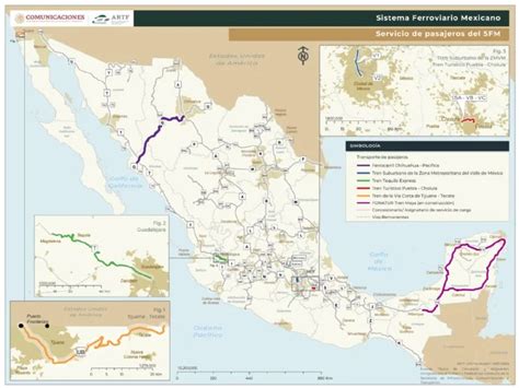 Conoce el mapa de las rutas de trenes de pasajeros en México incluye