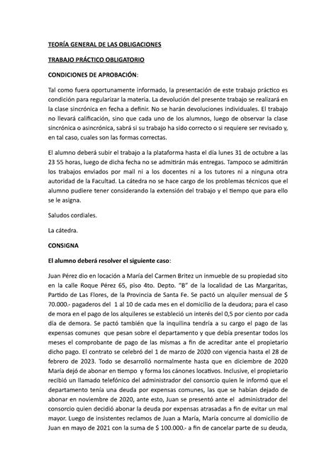 Trabajo Práctico Obligatorio PLAN Recupero TEORÍA GENERAL DE LAS