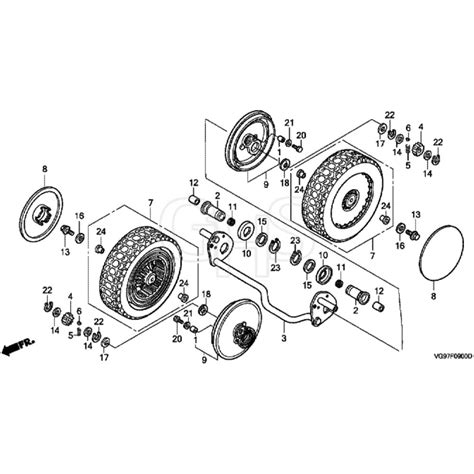 Honda HRB476C HXE MZCD 8000001 8099001 Rear Wheel Diagram GHS