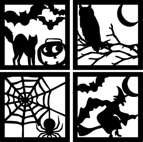 Four Sided Halloween Silhouette Squares svg Powered by Box ハロウィン