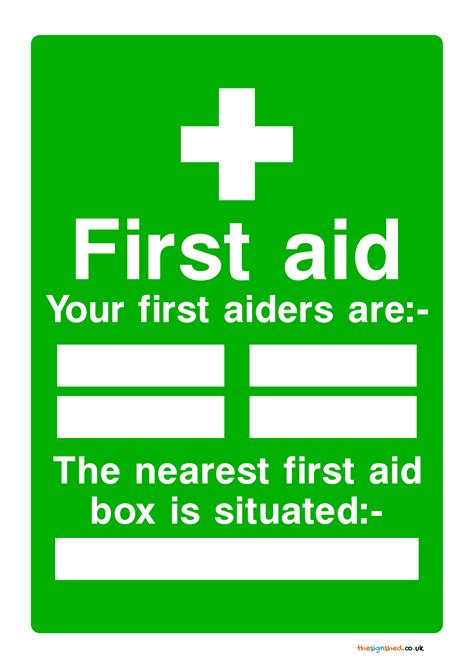 Free Printable First Aiders Sign Template Printable Templates Free