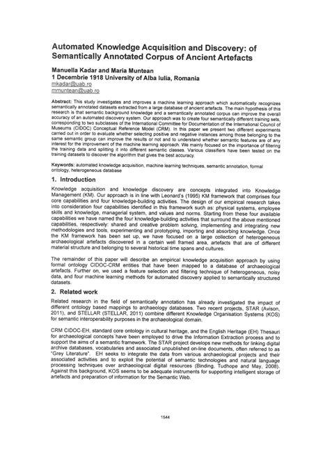 pdf automated knowledge acquisition and discovery of semantically annotated corpus of ancient