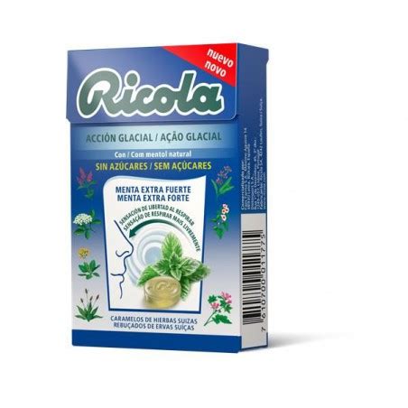 RICOLA REBUCADOS 50 G SEM ACUCAR GLACIAL MENTOL