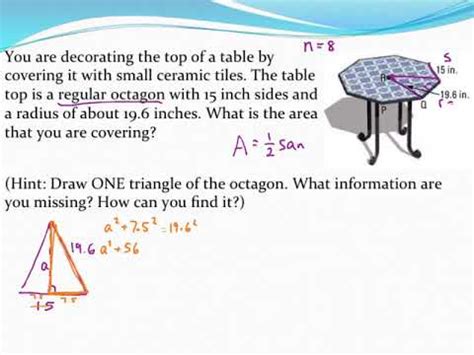 Calculating The Area And Perimeter Of Regular Polygons Given Side And