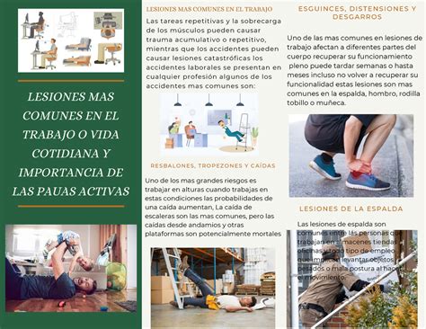 Folleto De Lesiones Mas Comunes En El Trabajo Vida Cotidiana Y