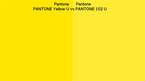 Pantone Yellow U Vs PANTONE 102 U Side By Side Comparison