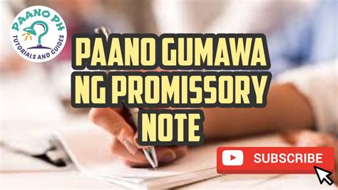 Paano Gumawa Ng Promissory Note YouTube
