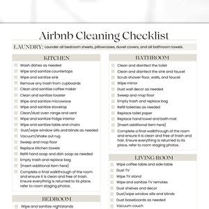 Airbnb Cleaning Checklist Template Editable Airbnb Printable Etsy