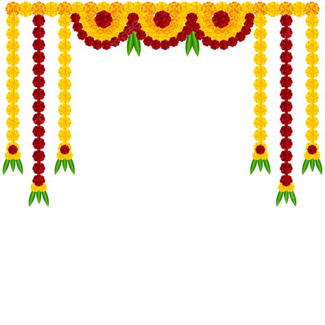Marigold Toran Decorative Garland Indian Festivals Diwali Vector Design