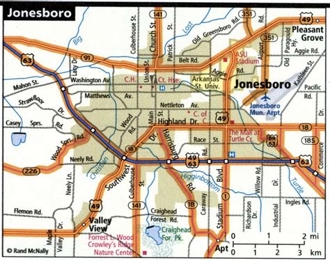 Jonesboro City Road Map For Truck Drivers Area Town Toll Free Highways